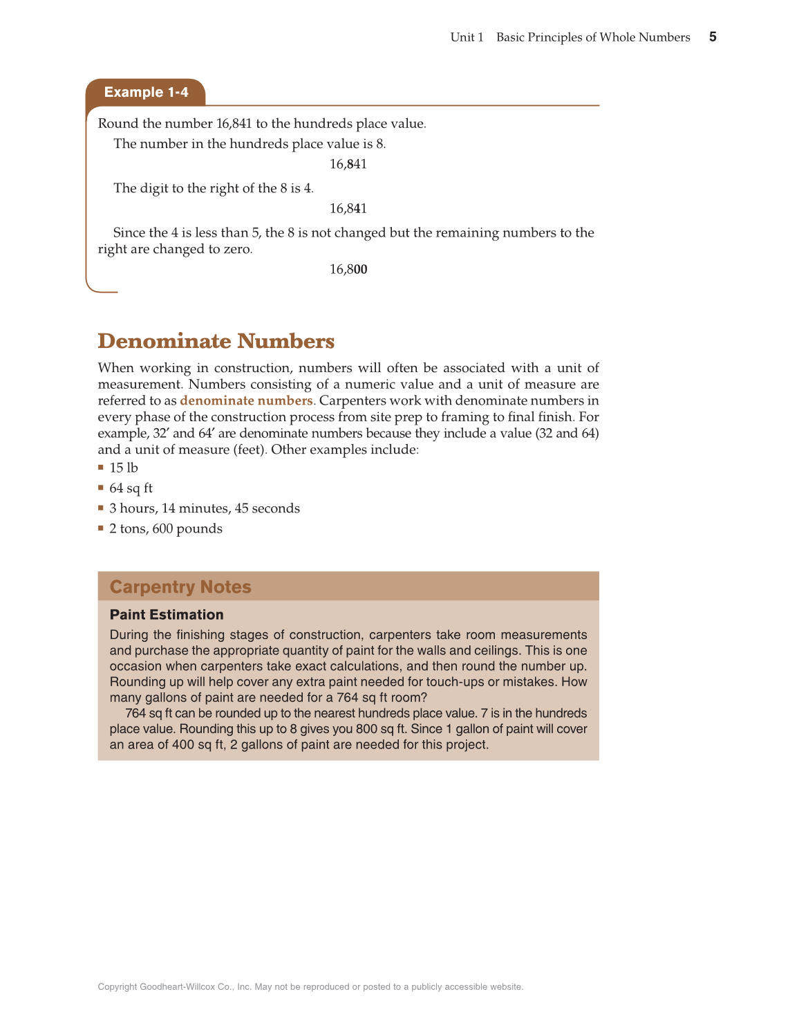 Math for Carpentry and Construction, 1st Edition page 5