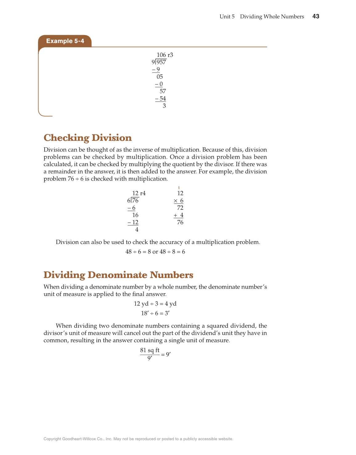 Math for Carpentry and Construction, 1st Edition page 43
