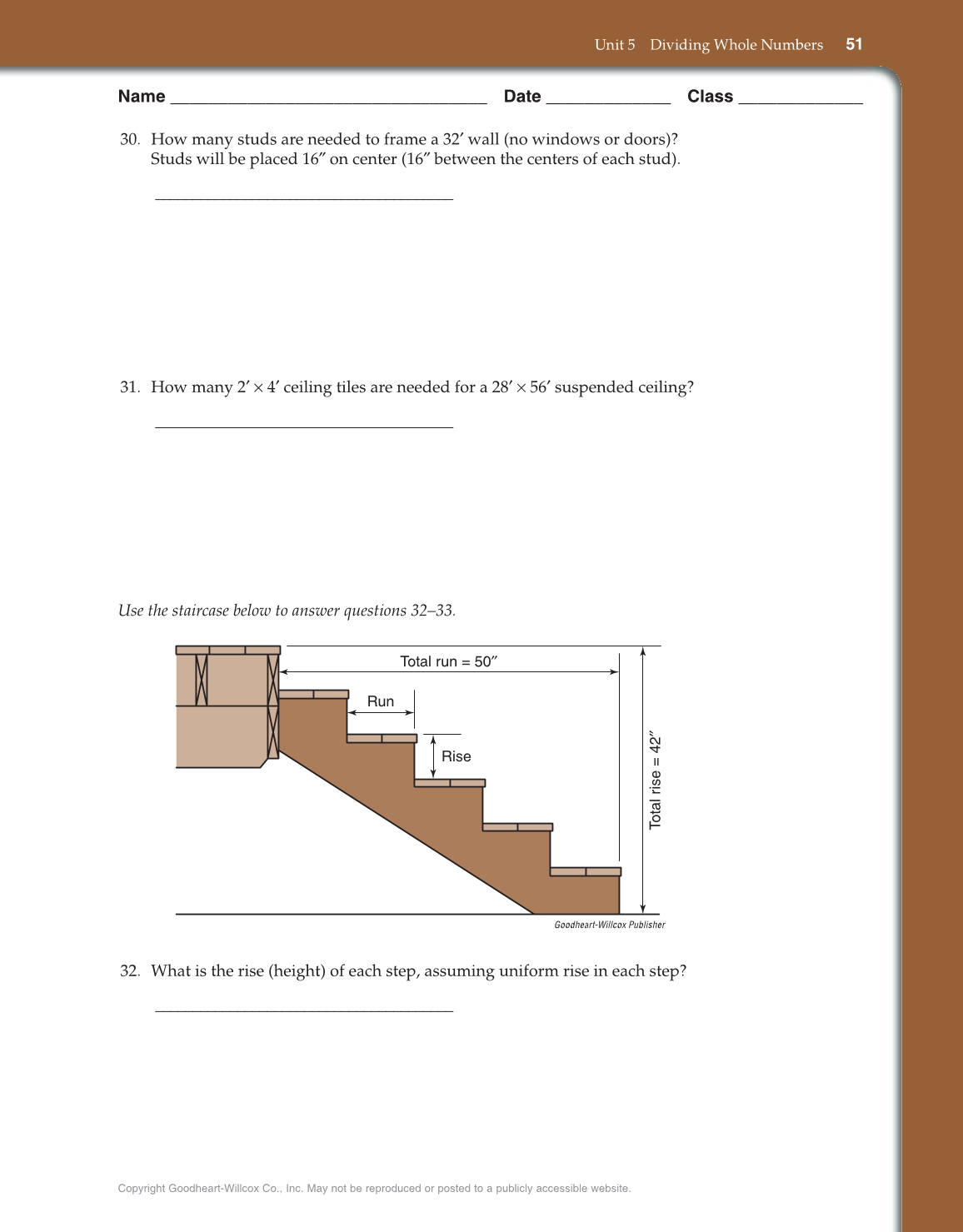 Math for Carpentry and Construction, 1st Edition page 51