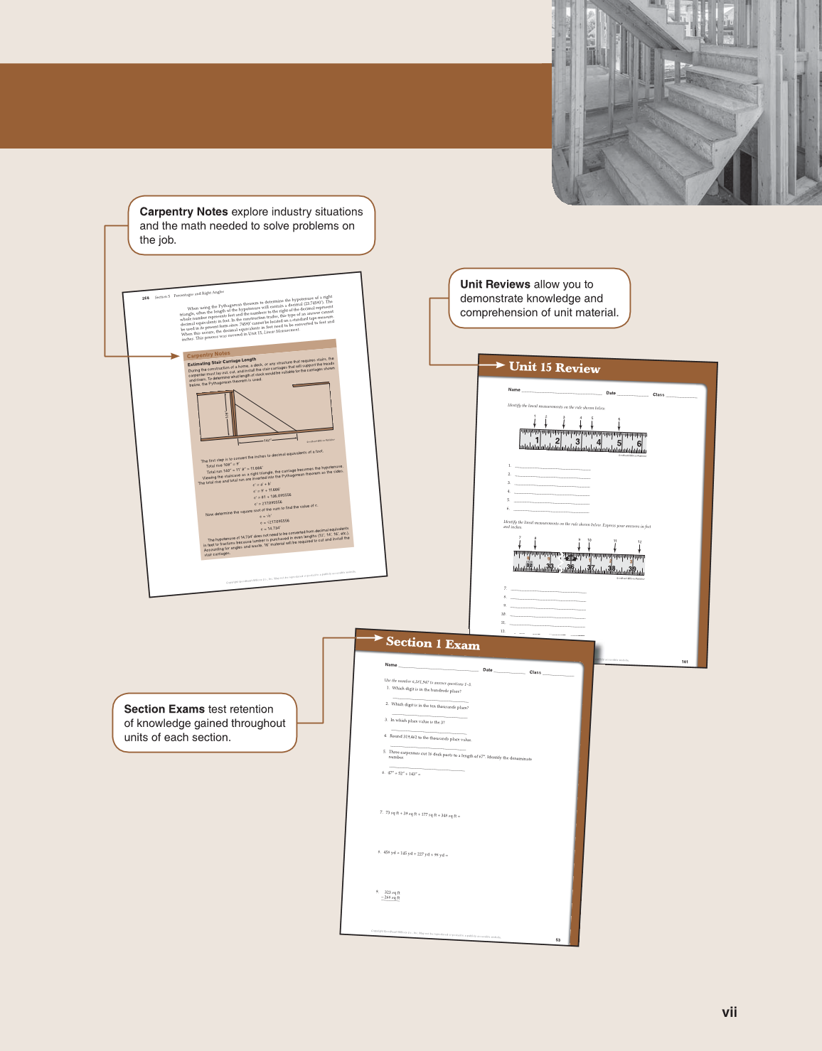 Math for Carpentry and Construction, 1st Edition page vii