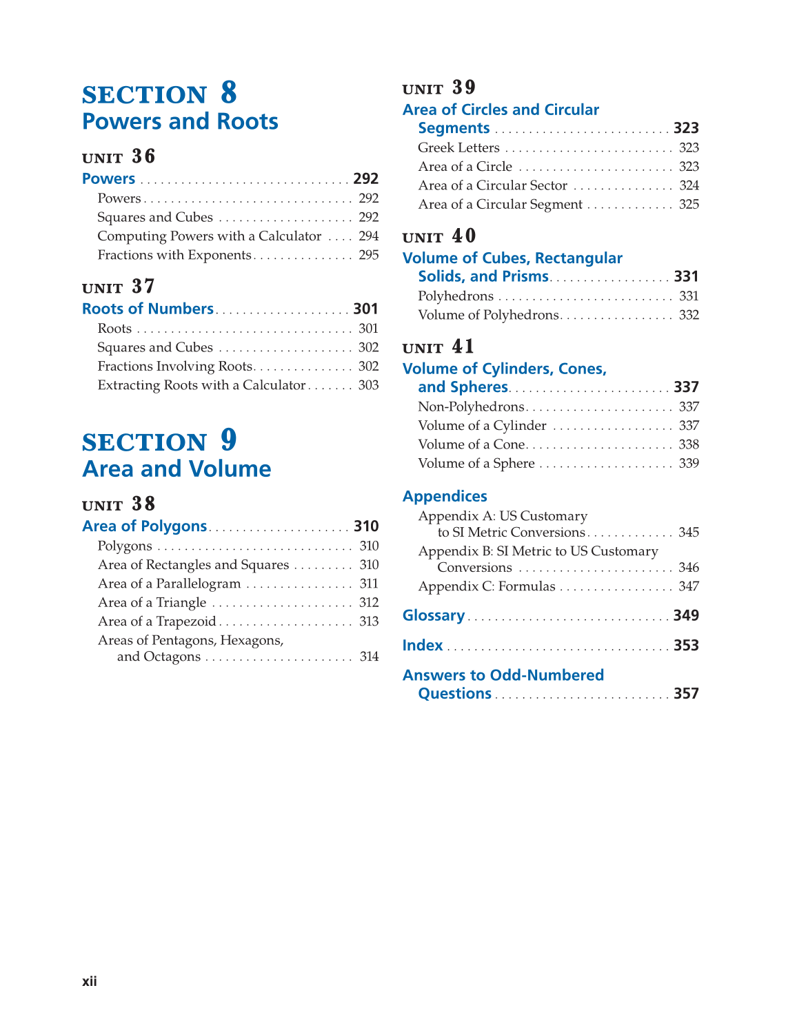 Math for Machinists, 1st Edition page xii