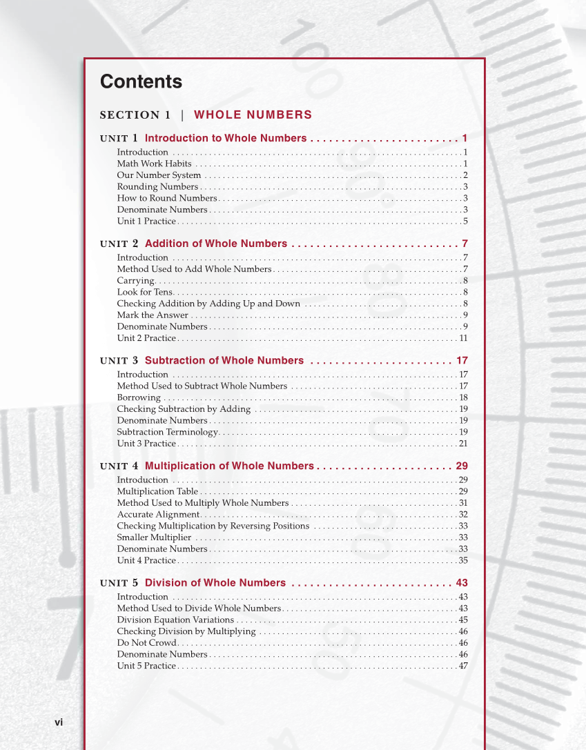 Math for Welders, 6th Edition page vi