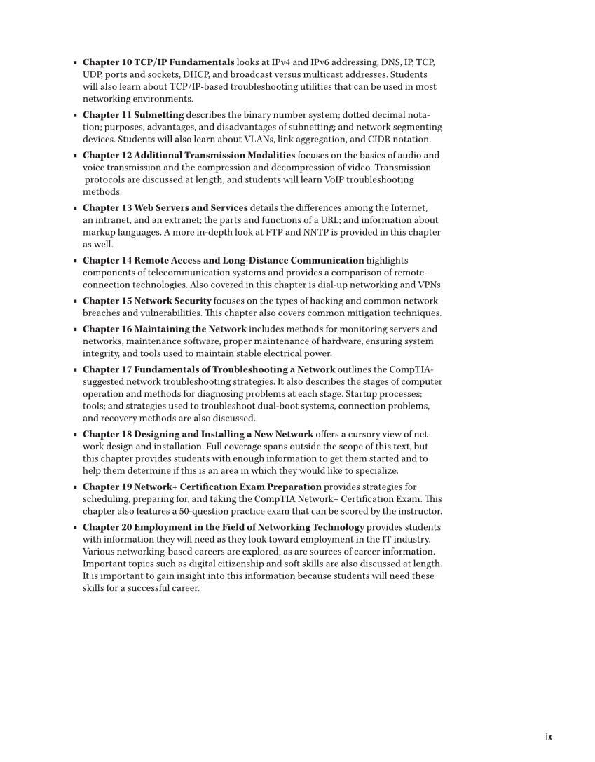 Networking Fundamentals, 3rd Edition page ix