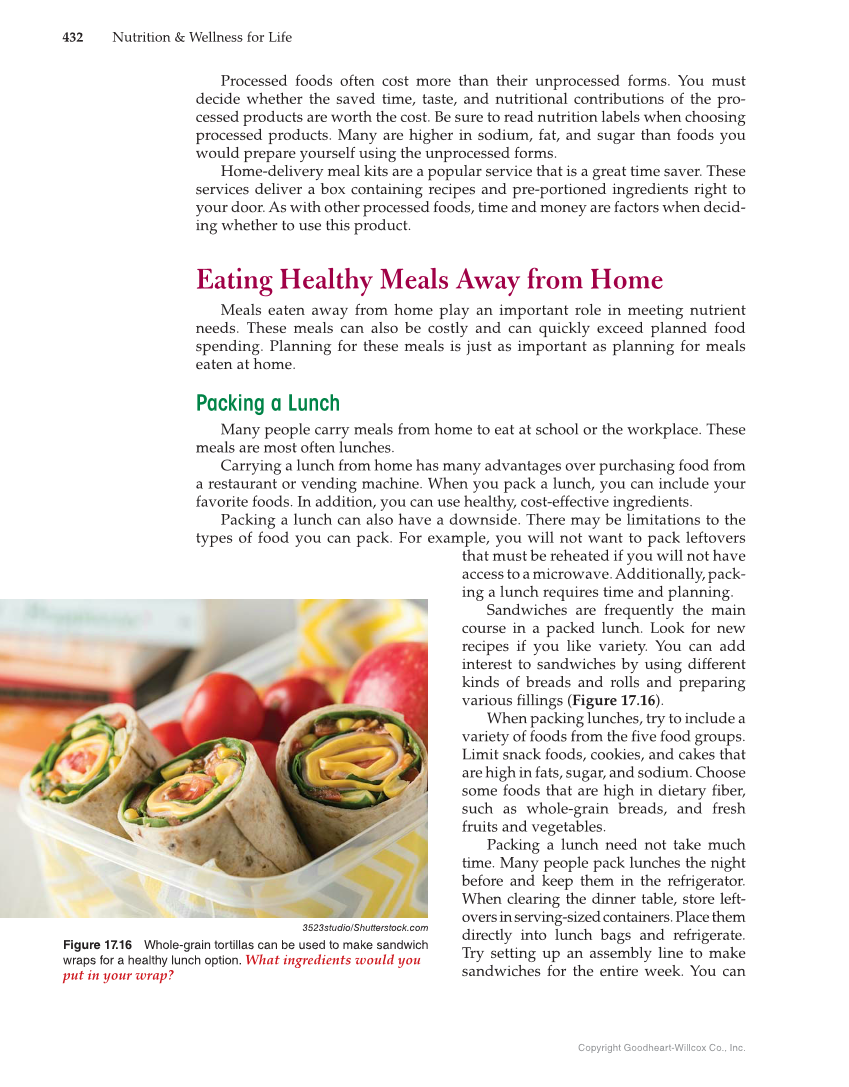 Nutrition & Wellness for Life, 5th Edition page 432