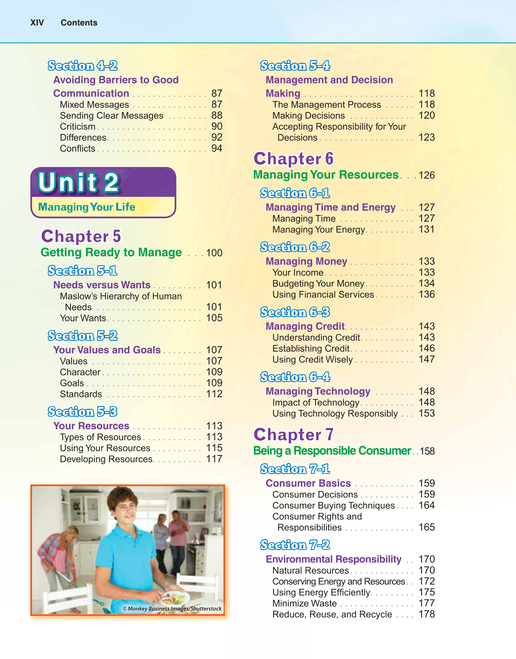 Preparing for Life and Career, 7th Edition page XIV