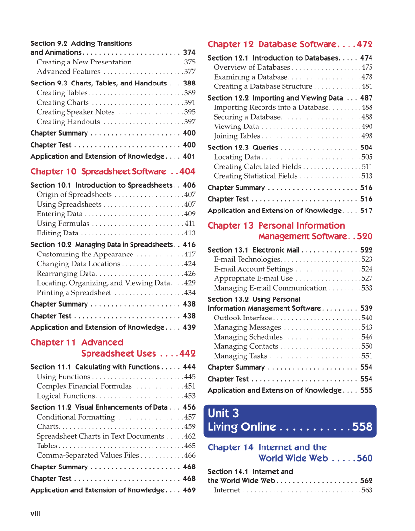Principles of Digital Information Technology, 2nd Edition page viii