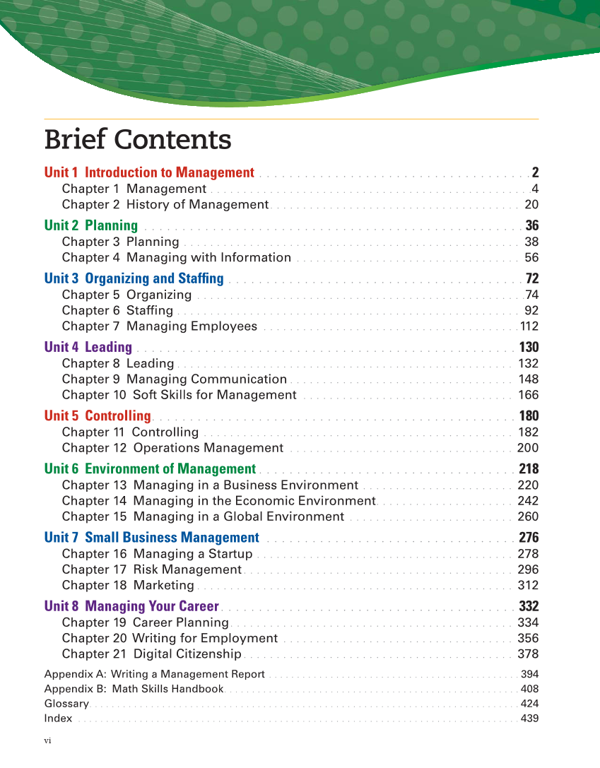 Principles of Management, 1st Edition page vi