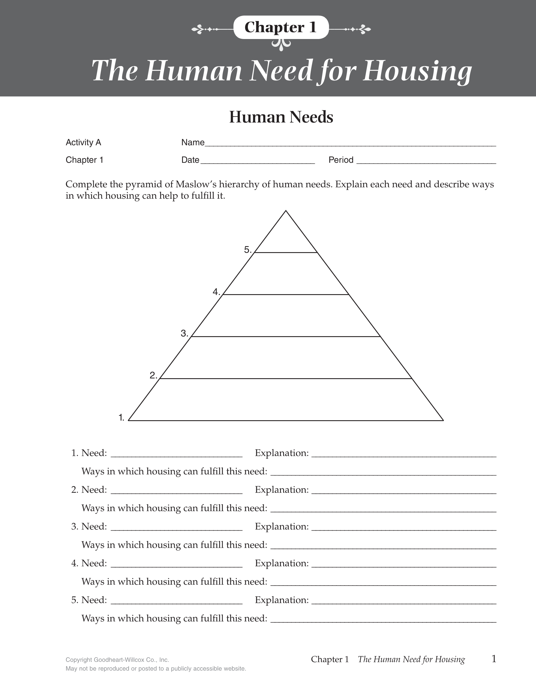 Housing and Interior Design, 11th Edition, Workbook page 1