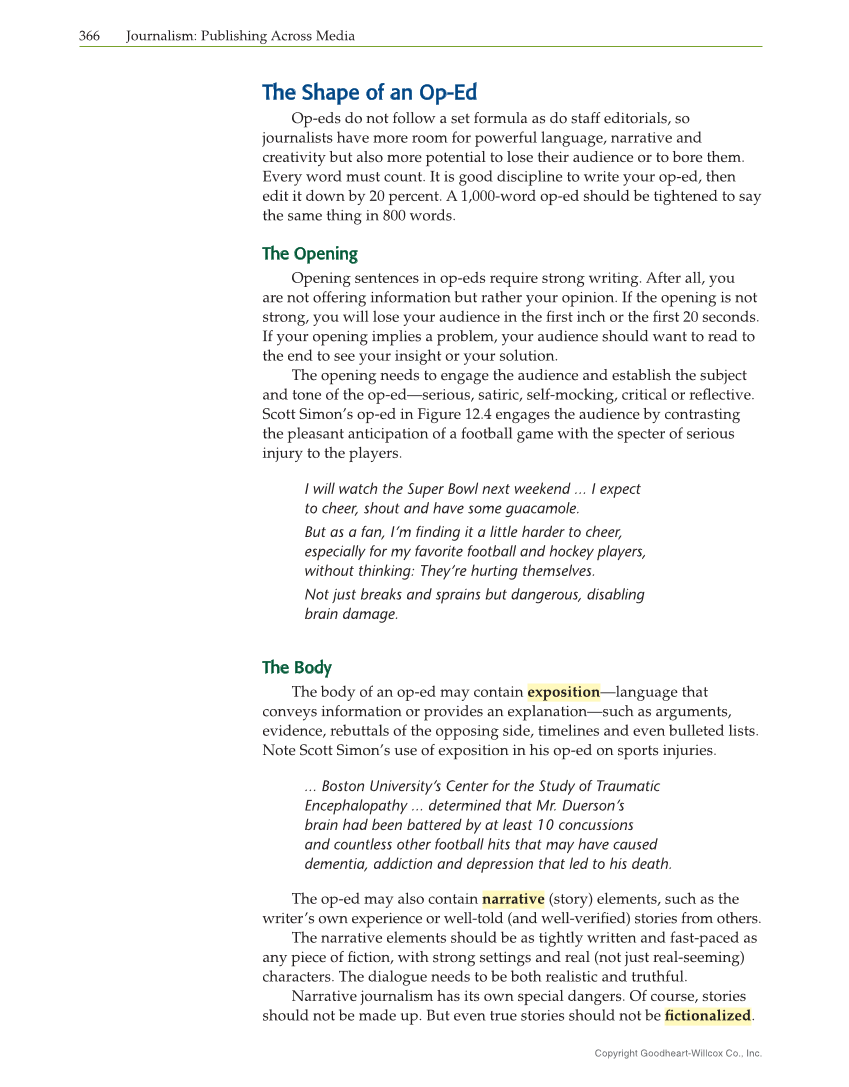 Journalism: Publishing Across Media, 2nd Edition page 366