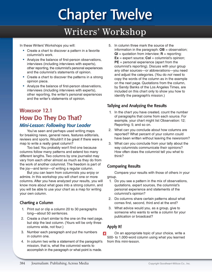 Journalism: Publishing Across Media, 2nd Edition page 384