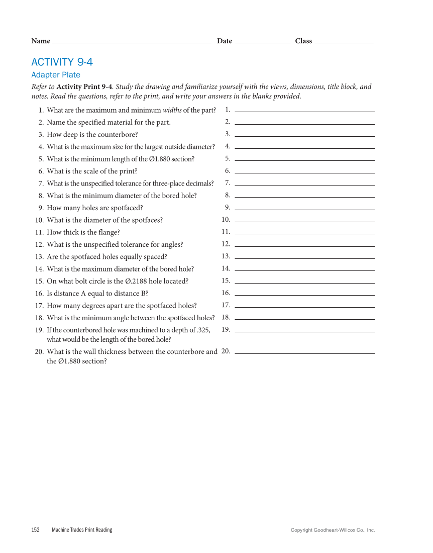 Machine Trades Print Reading 7e page 152