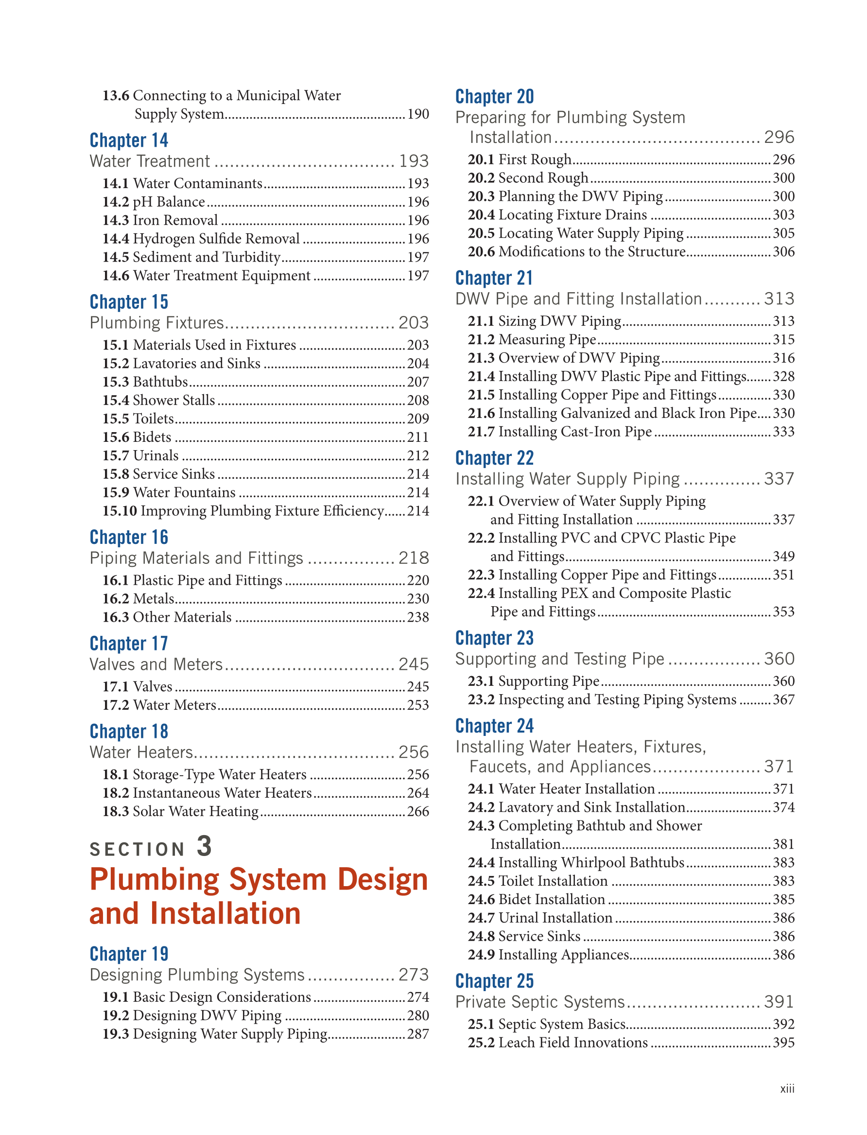 Modern Plumbing 9e page xiii