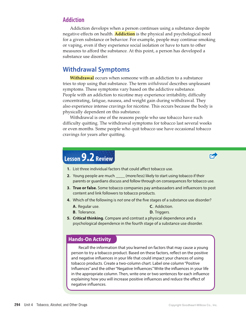 Essential Health Skills for Middle School 2e page 294