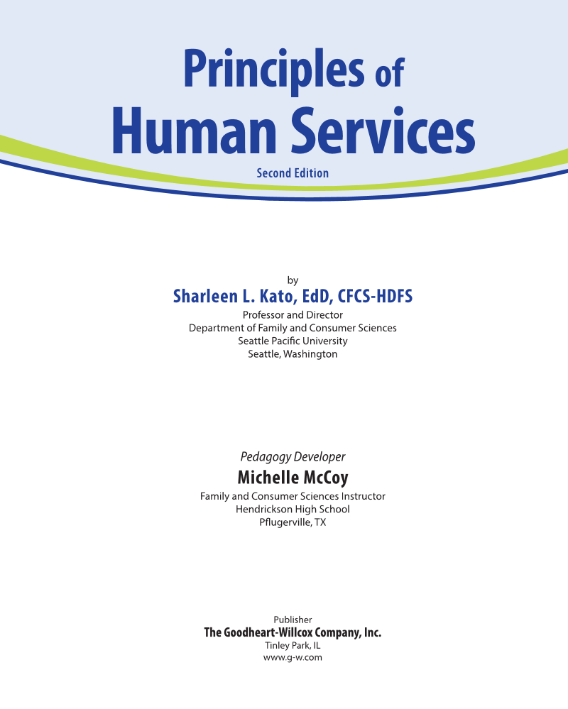 Principles of Human Services 2e, Textbook page i