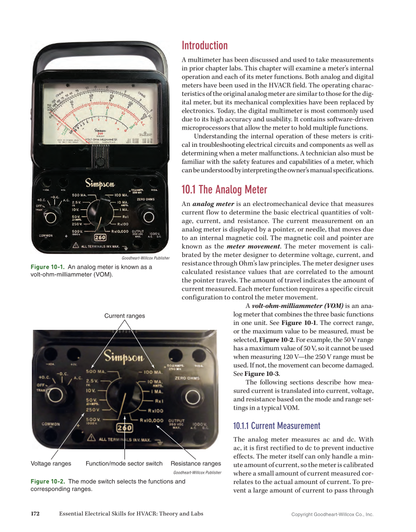 Essential Electrical Skills for HVACR: Theory and Labs, Textbook page 172
