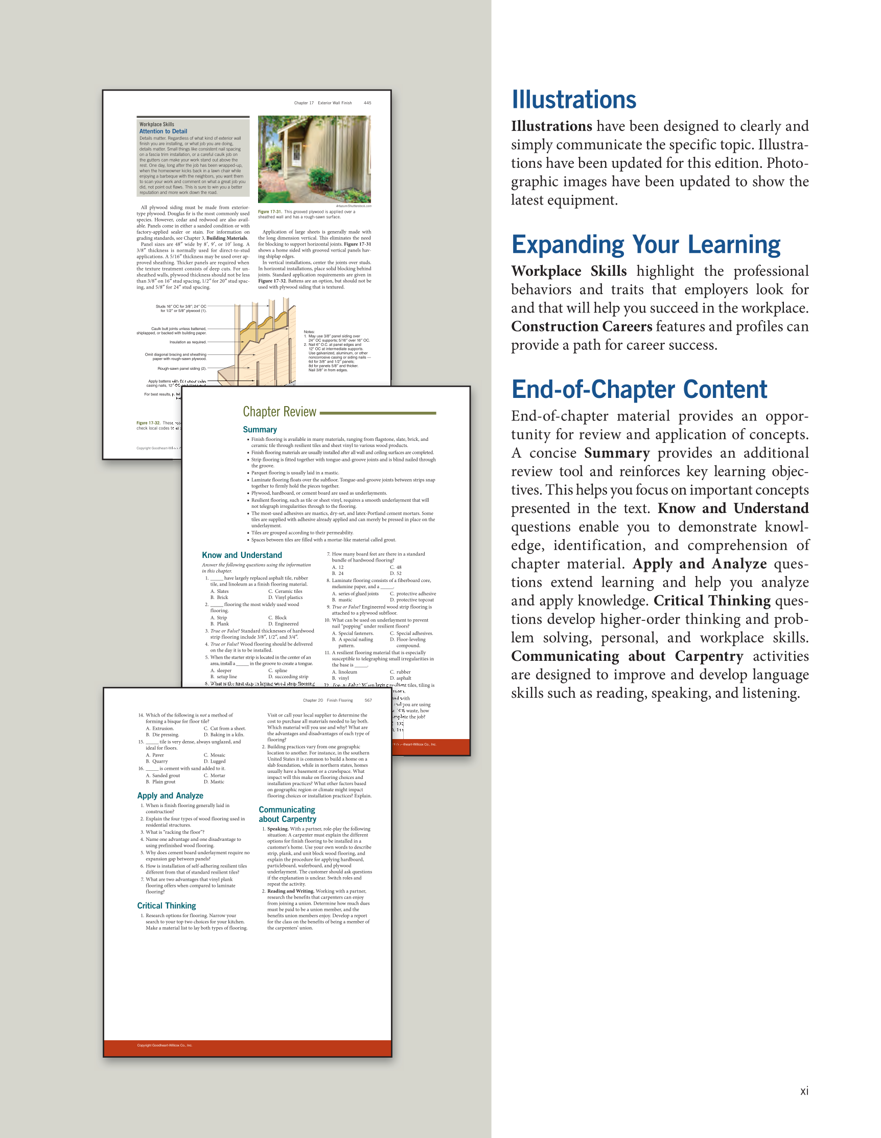 Modern Carpentry 13e, Textbook page xi