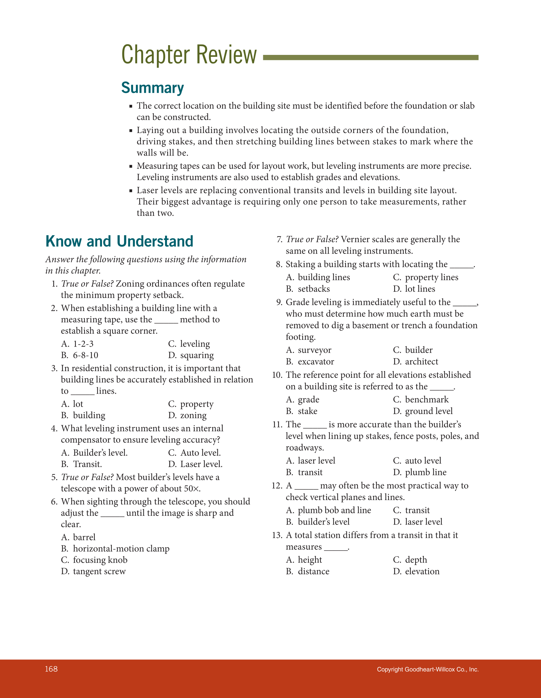 Modern Carpentry 13e, Textbook page 168