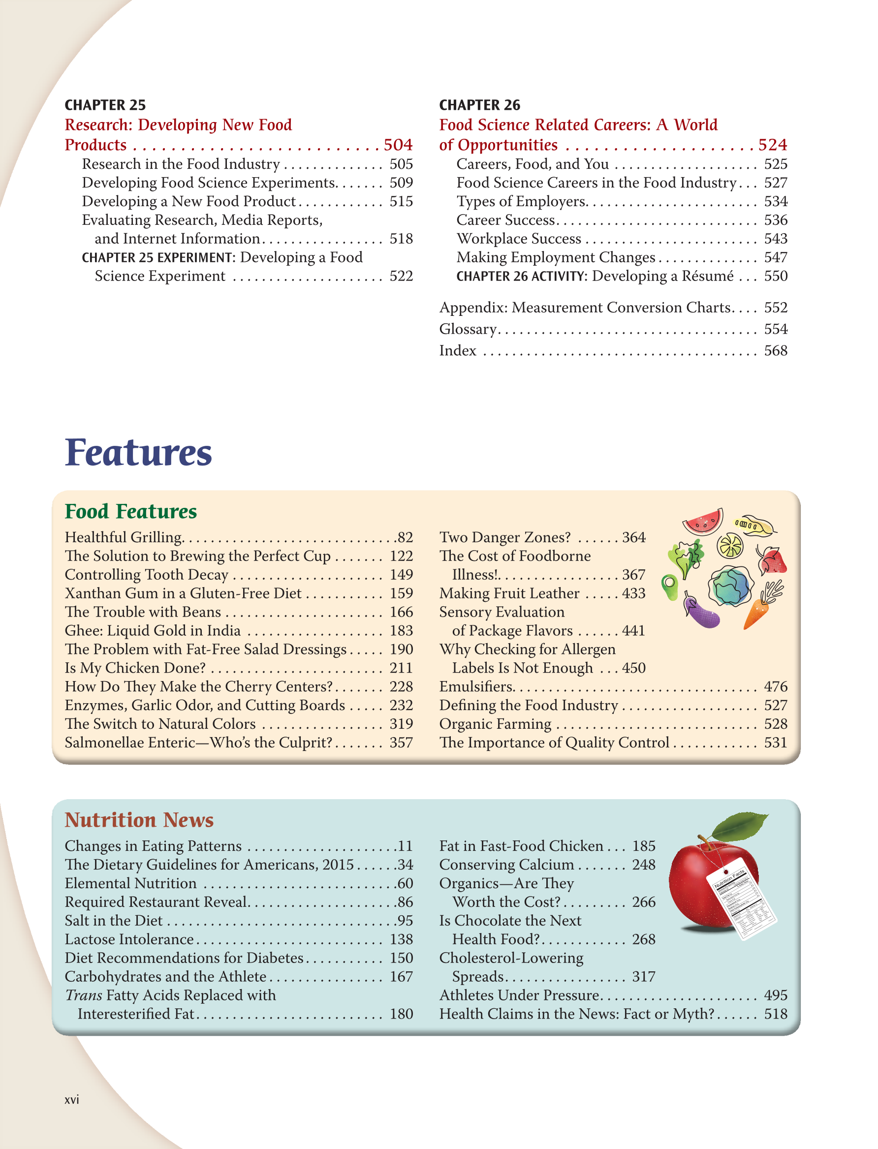Principles of Food Science 5e, Textbook page xvi