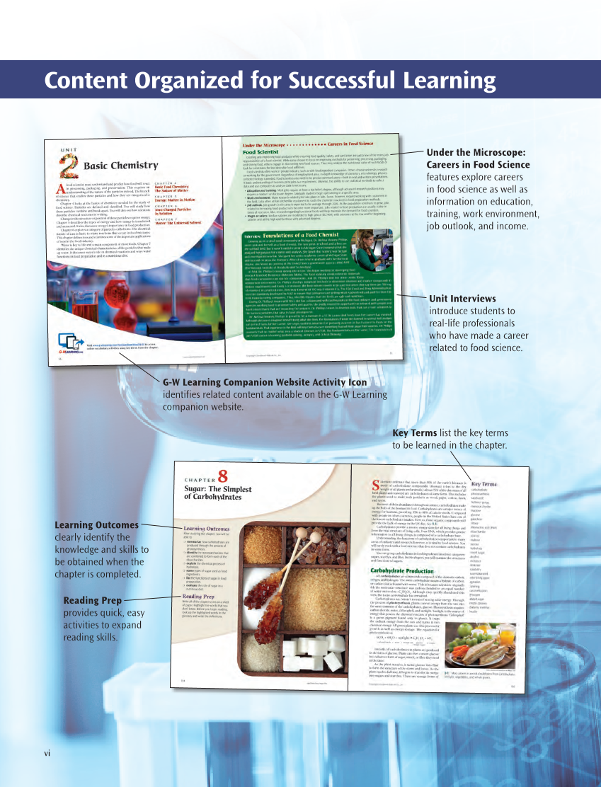Principles of Food Science 5e, Textbook page vi