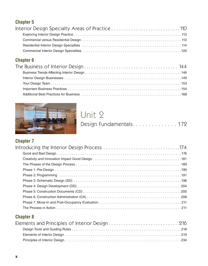 Interiors: Design, Process, and Practice, 2nd Edition page x