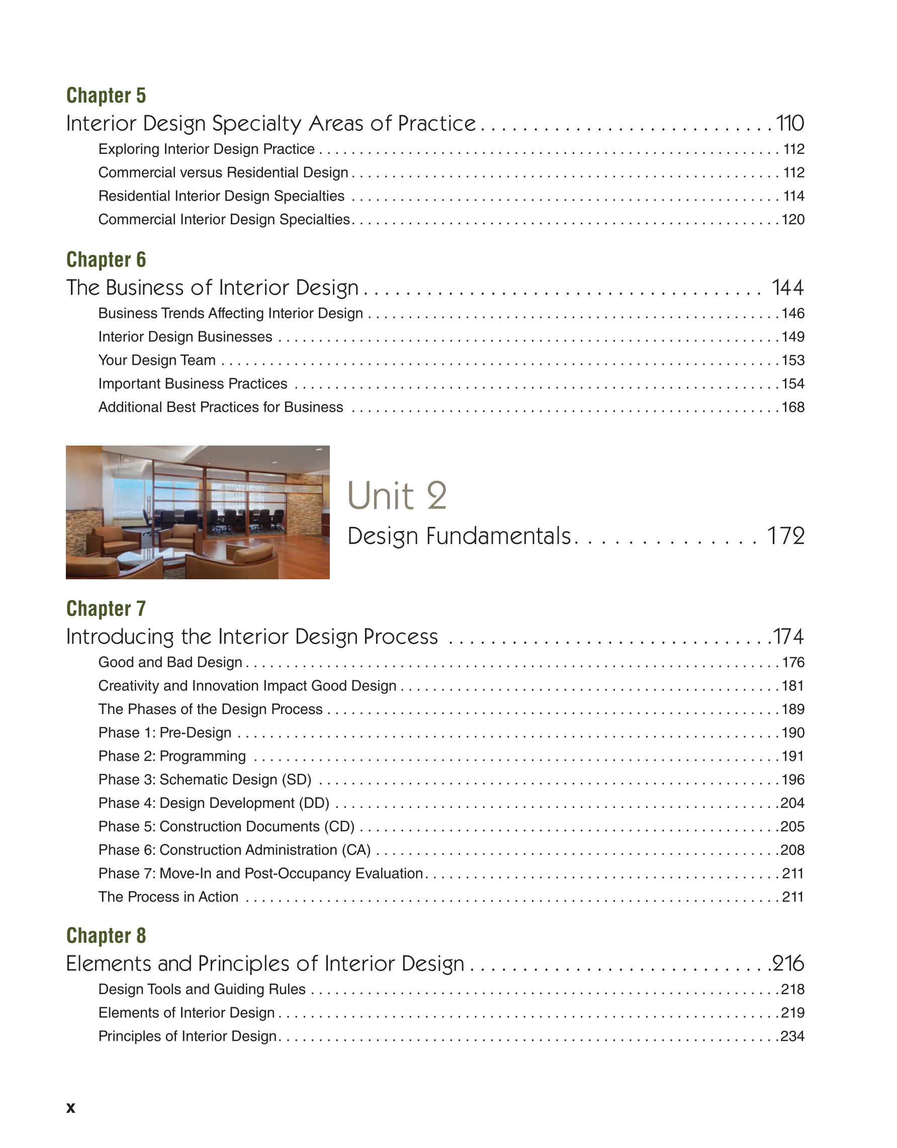 Interiors: Design, Process, and Practice, 2nd Edition page x