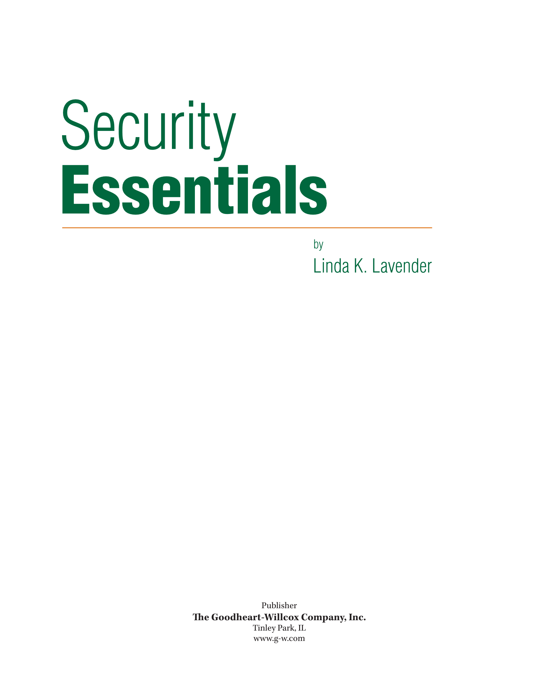 Security Essentials, Textbook page i