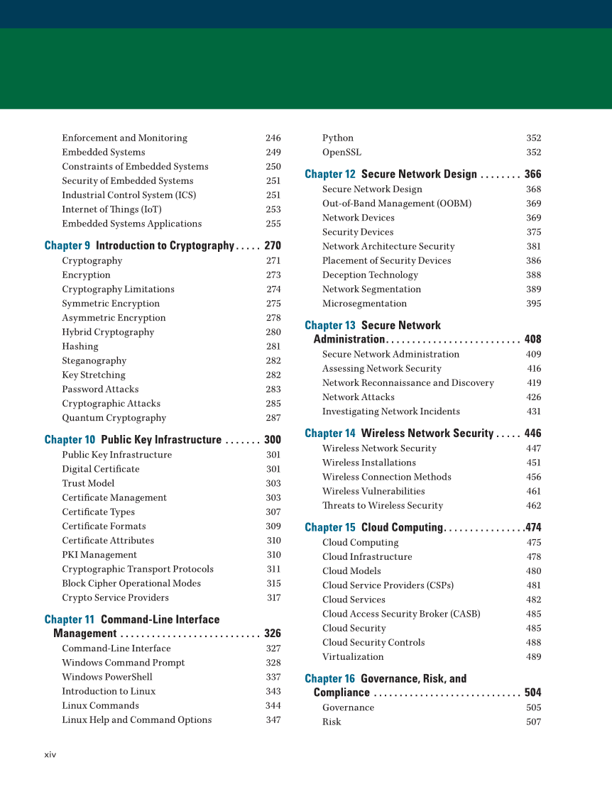 Security Essentials, Textbook page xiv
