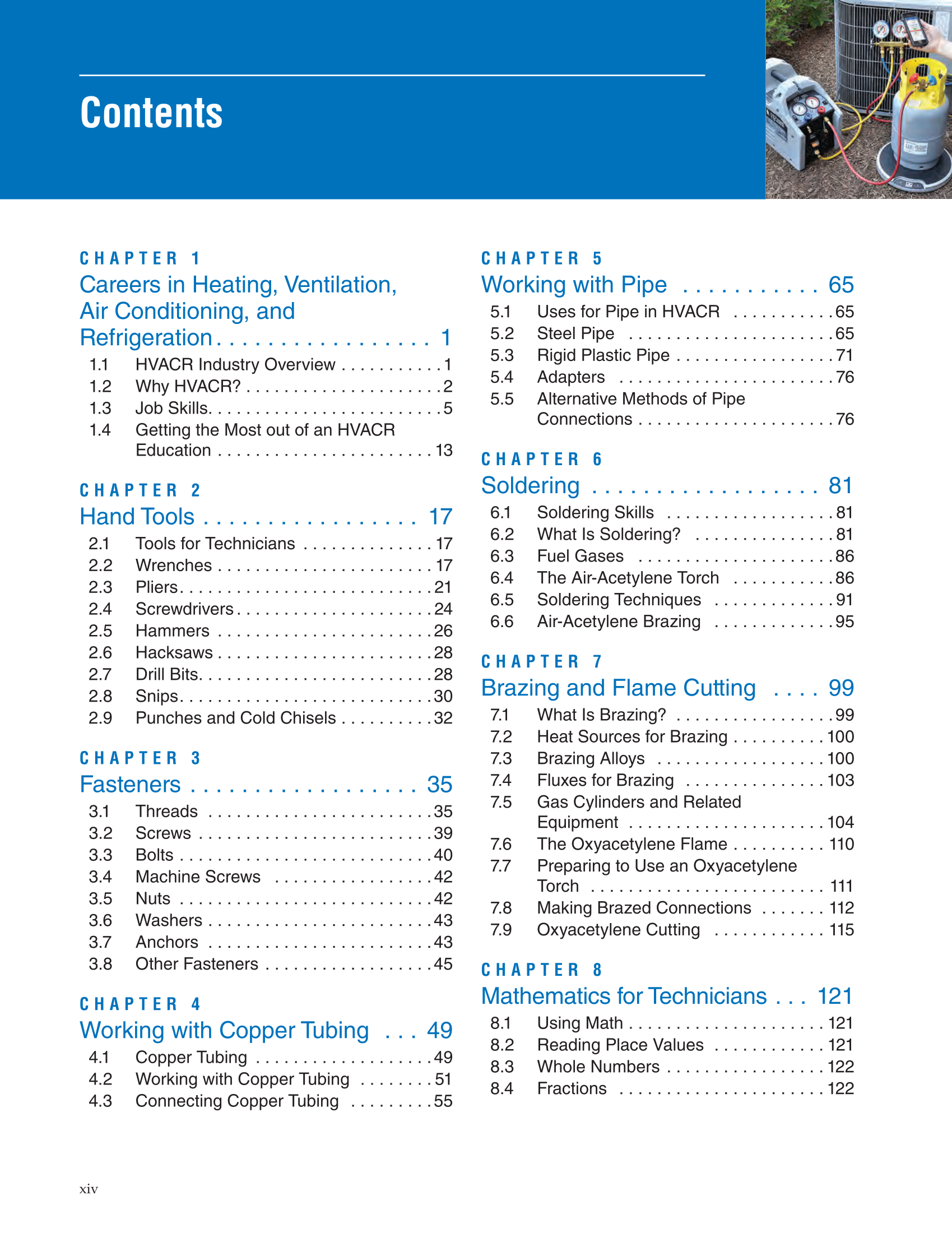 Heating and Cooling Essentials 5e, Textbook page xiv