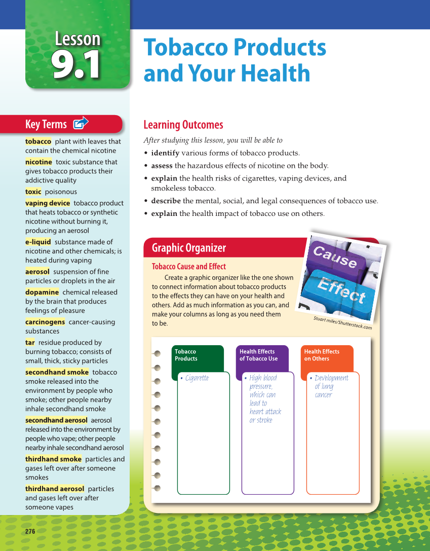 Comprehensive Health Skills for Middle School 2e page 276