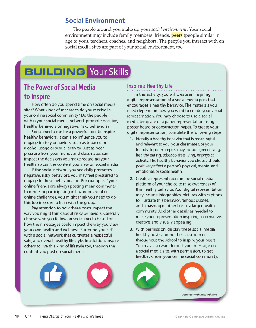 Comprehensive Health Skills for Middle School 2e page 18