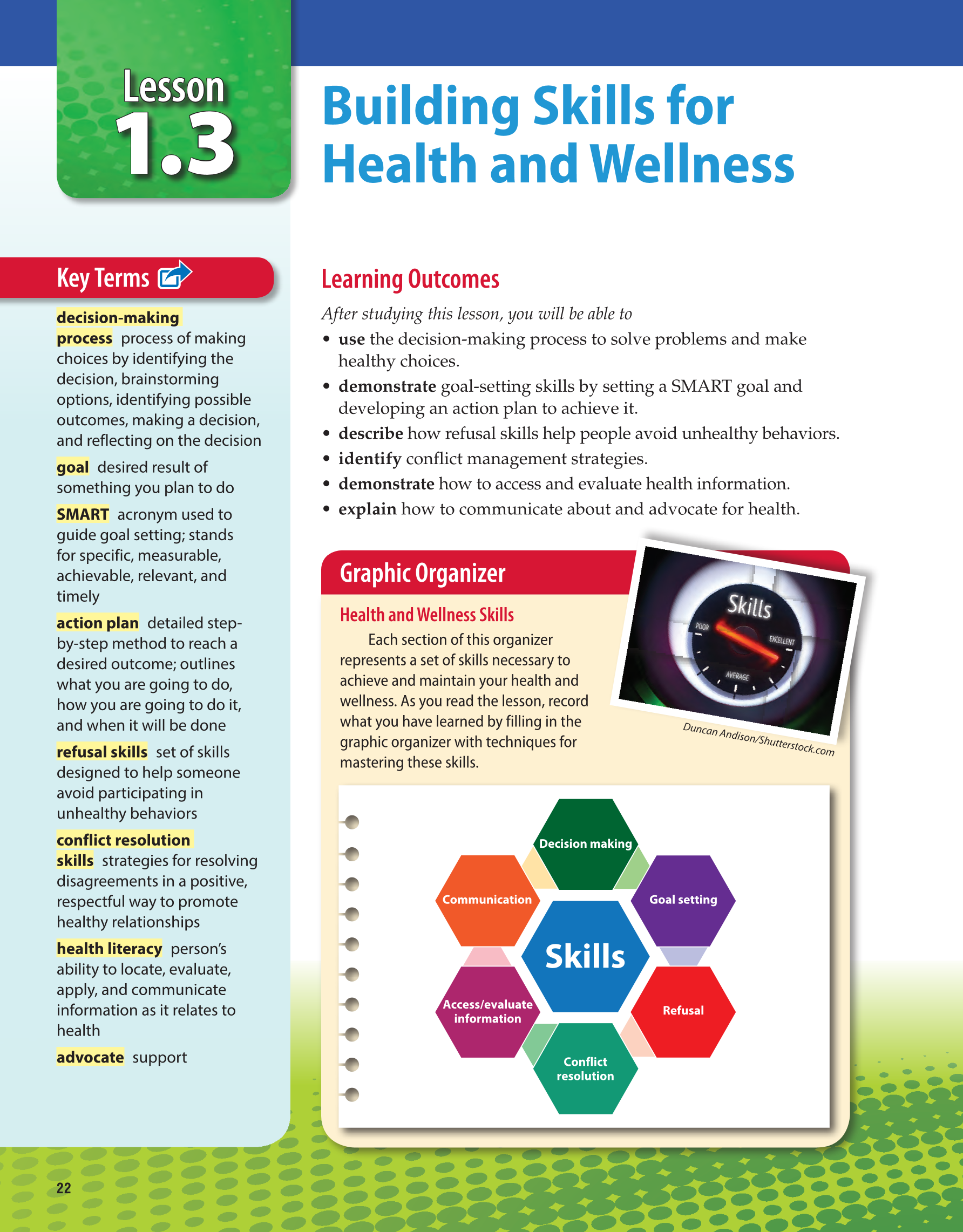 Comprehensive Health Skills for Middle School 2e page 22