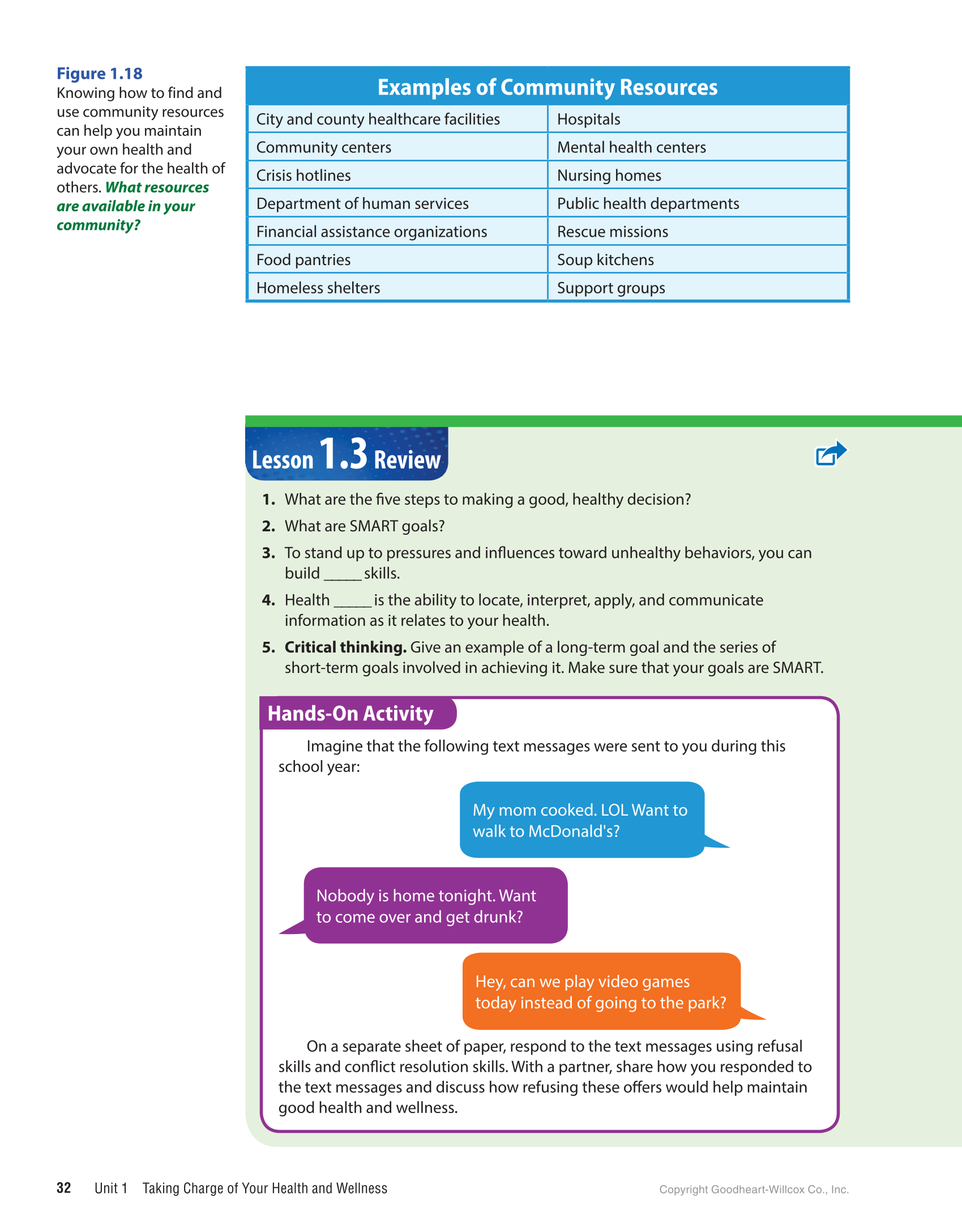 Comprehensive Health Skills for Middle School 2e page 32