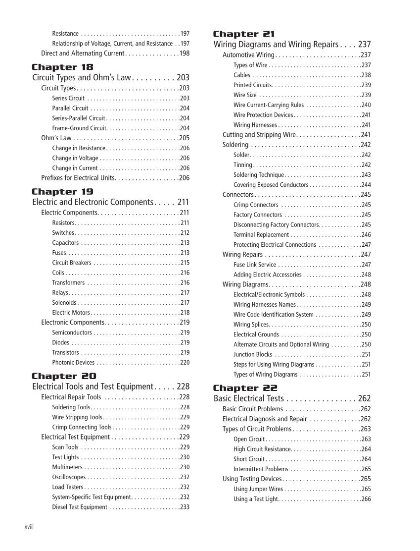 Modern Automotive Technology 10e, Textbook page xviii