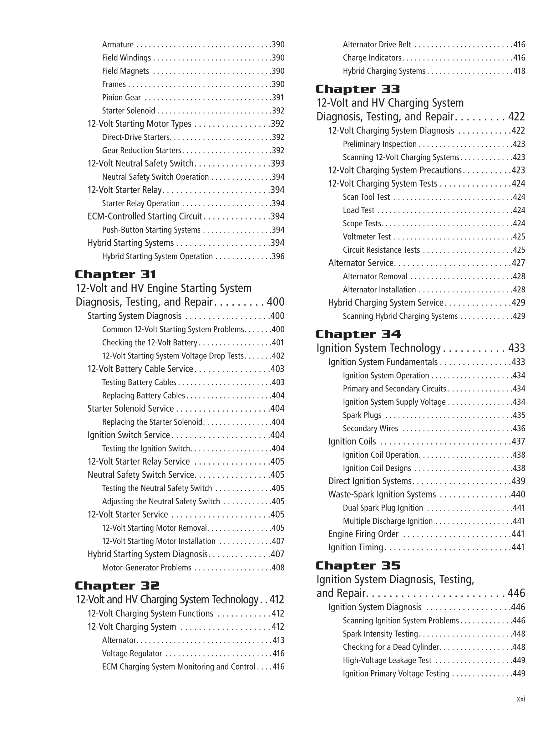 Modern Automotive Technology 10e, Textbook page xxi
