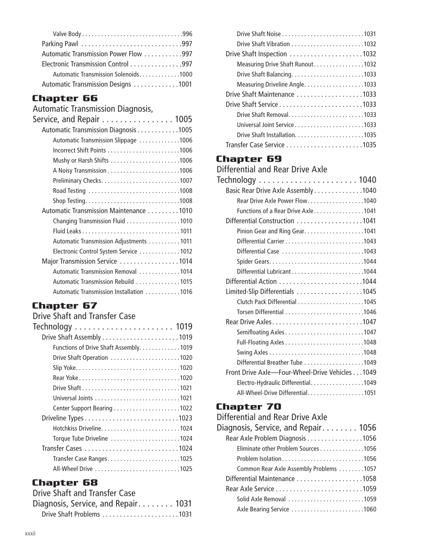 Modern Automotive Technology 10e, Textbook page xxxii