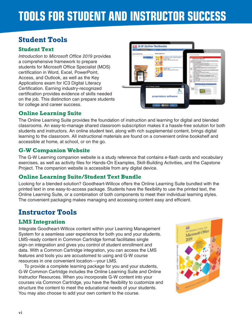 Introduction to Microsoft Office 2019, 2nd Edition page vi