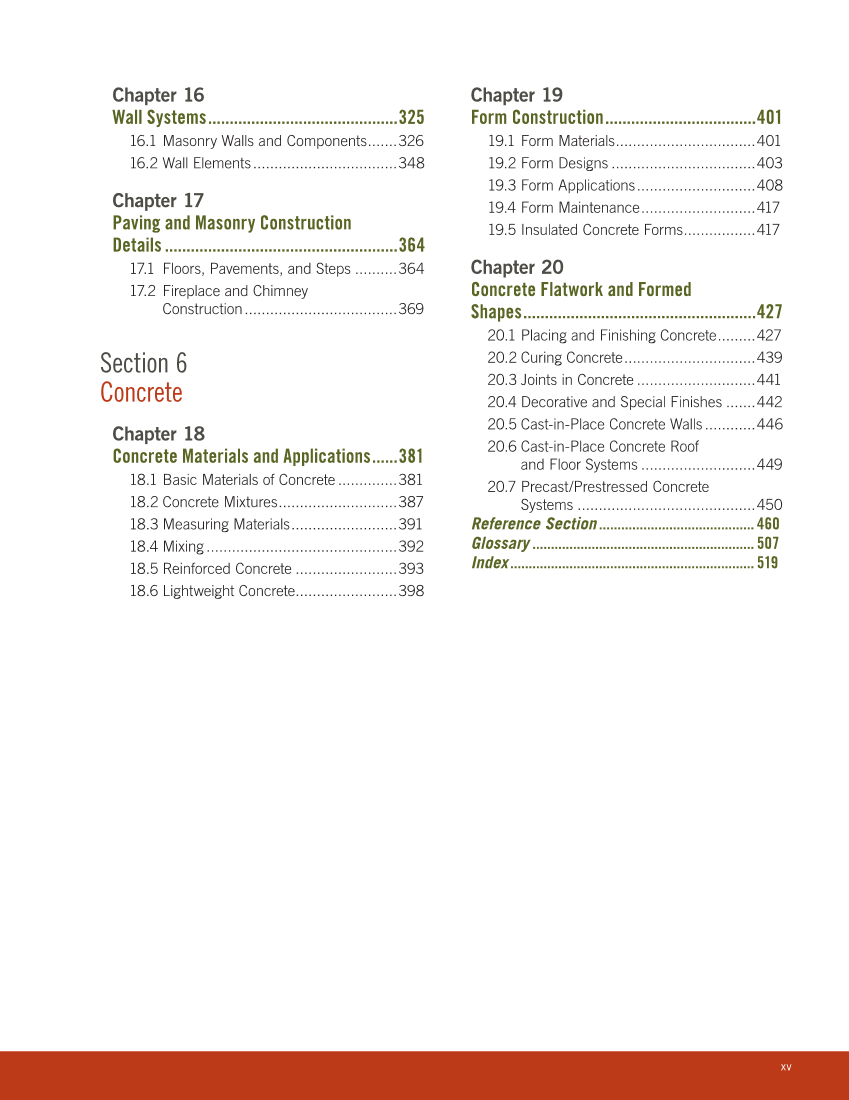 Modern Masonry: Brick, Block, Stone 9e, Textbook page xv