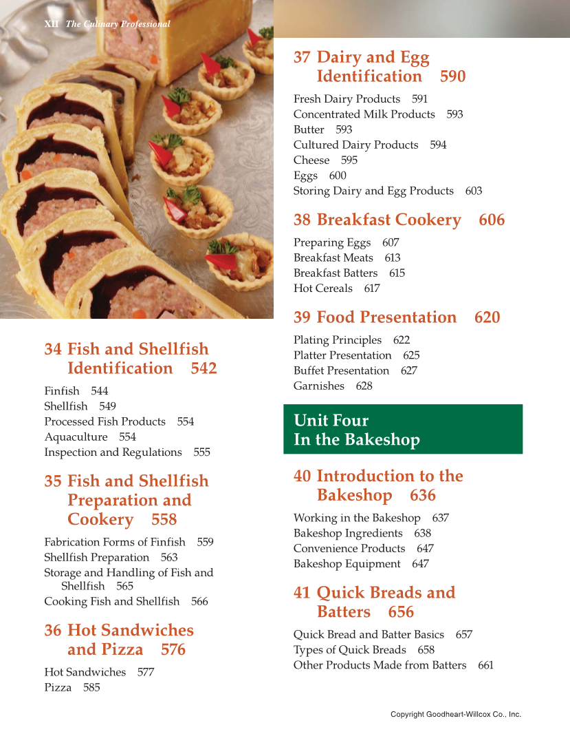 The Culinary Professional, 3rd Edition page XII