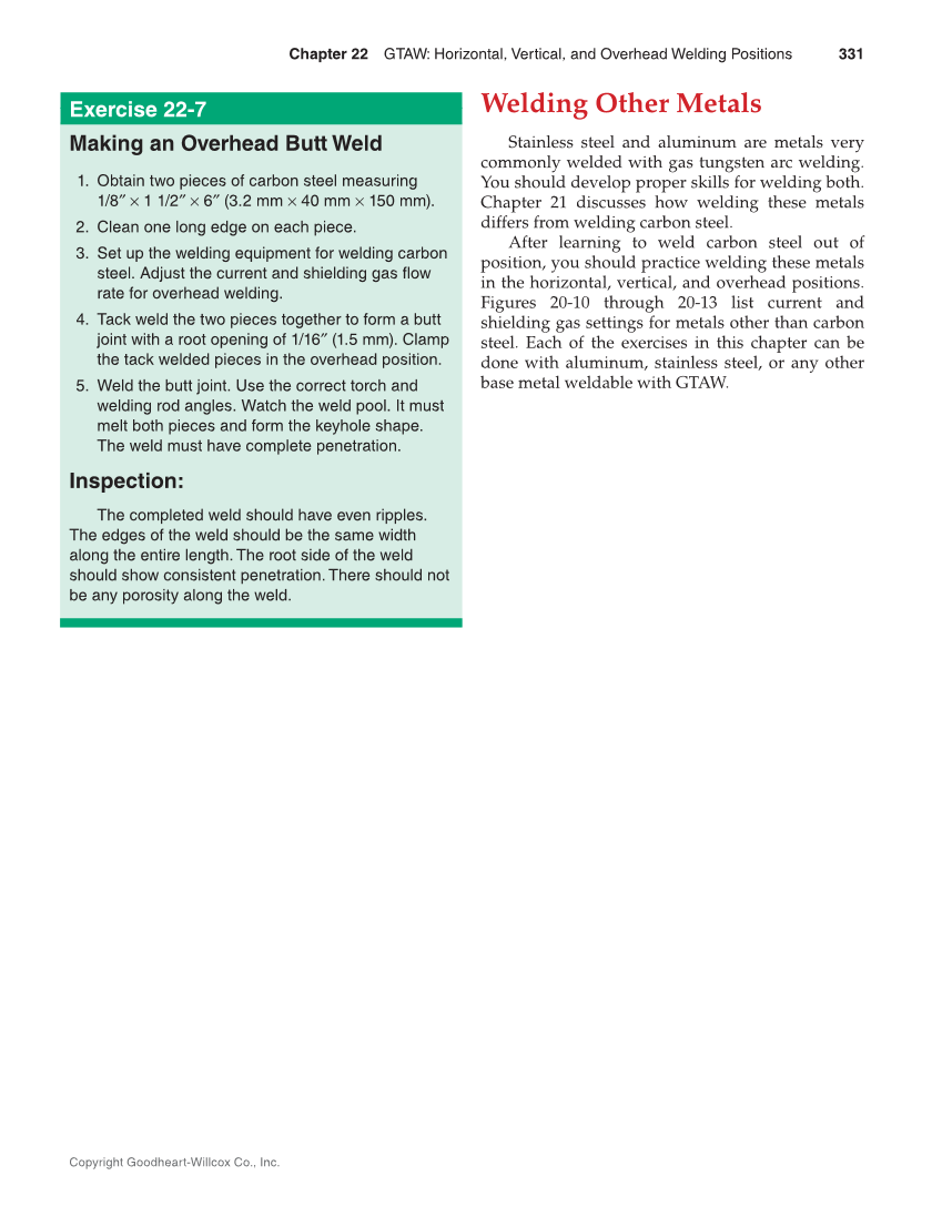 Welding Fundamentals 6e, Textbook page 331