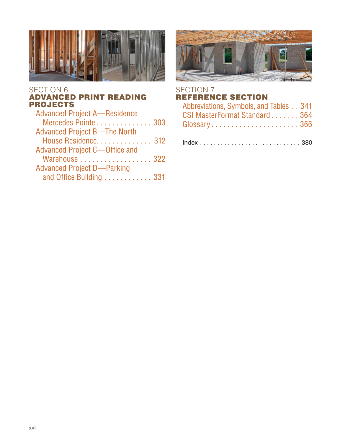 Print Reading For Construction 7th Edition Page Xvi