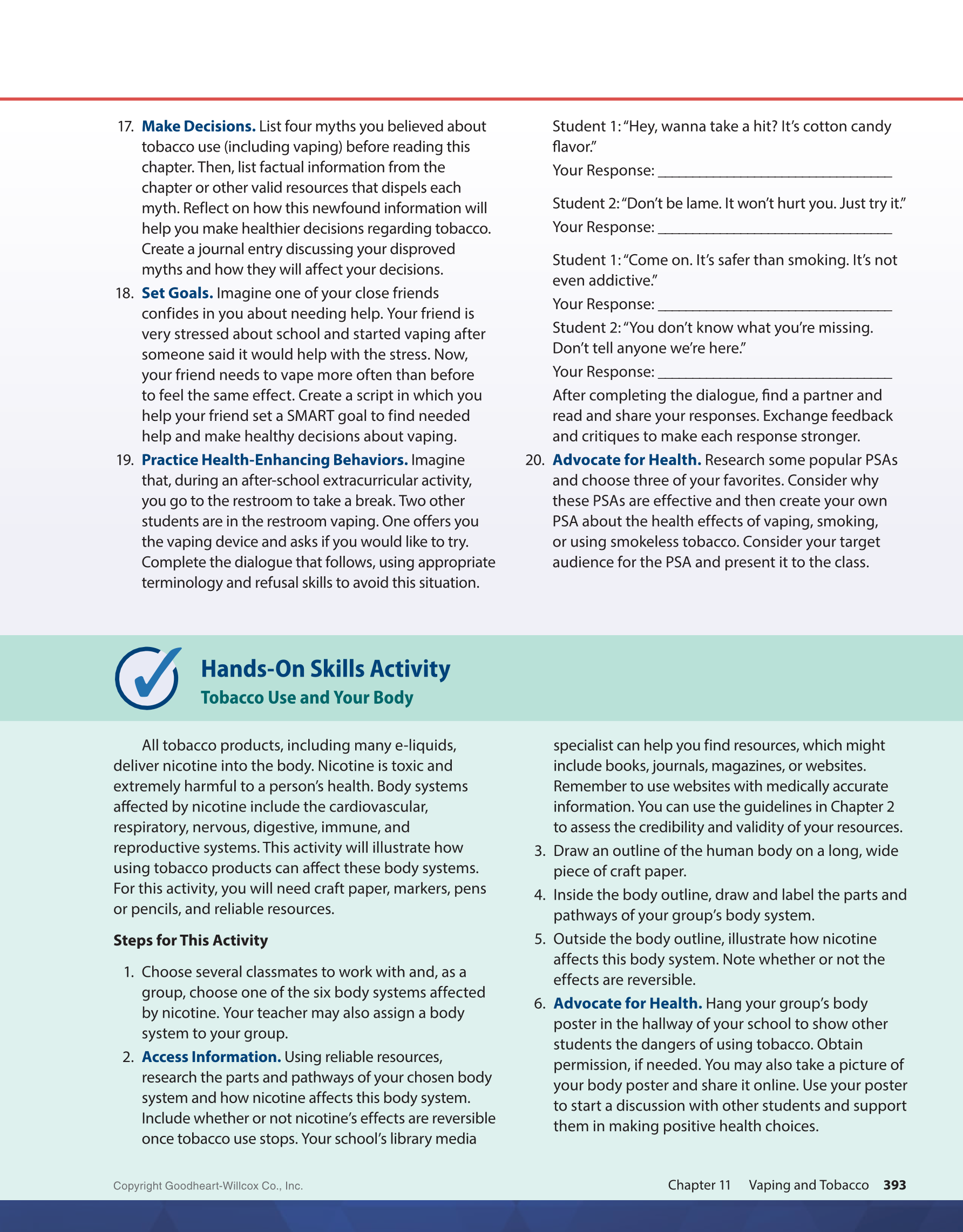 Comprehensive Health Skills 3e page 393