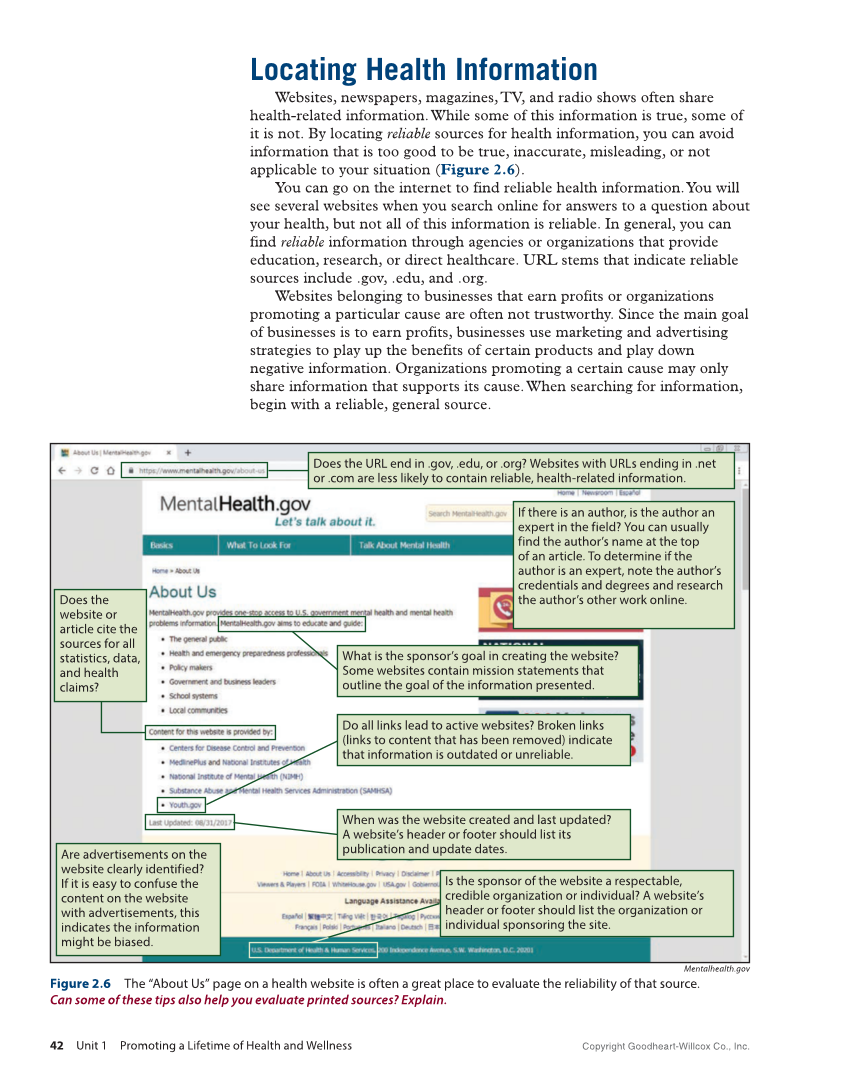 Comprehensive Health Skills 3e page 42