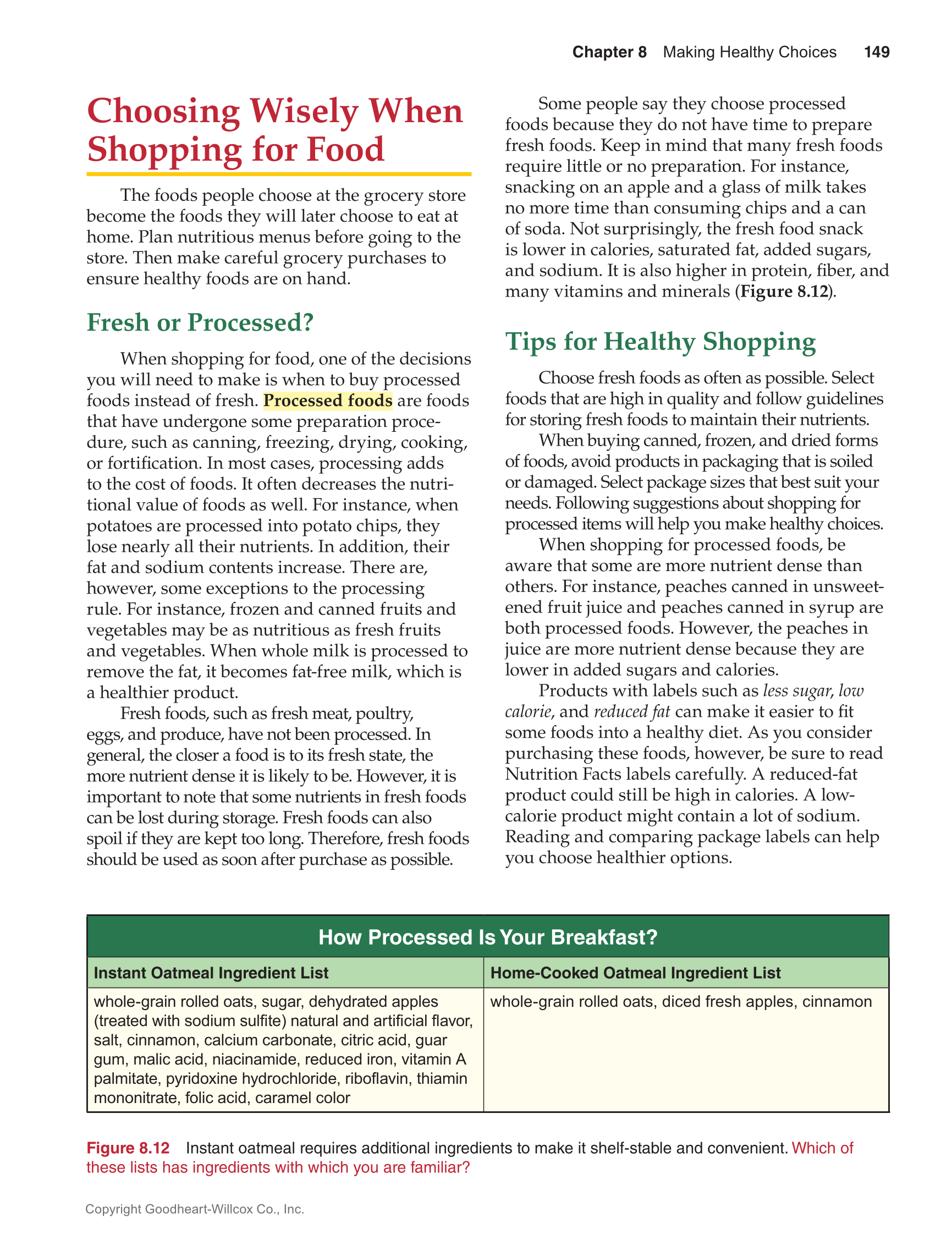 Guide to Good Food: Nutrition and Food Preparation 15e, Textbook page 149