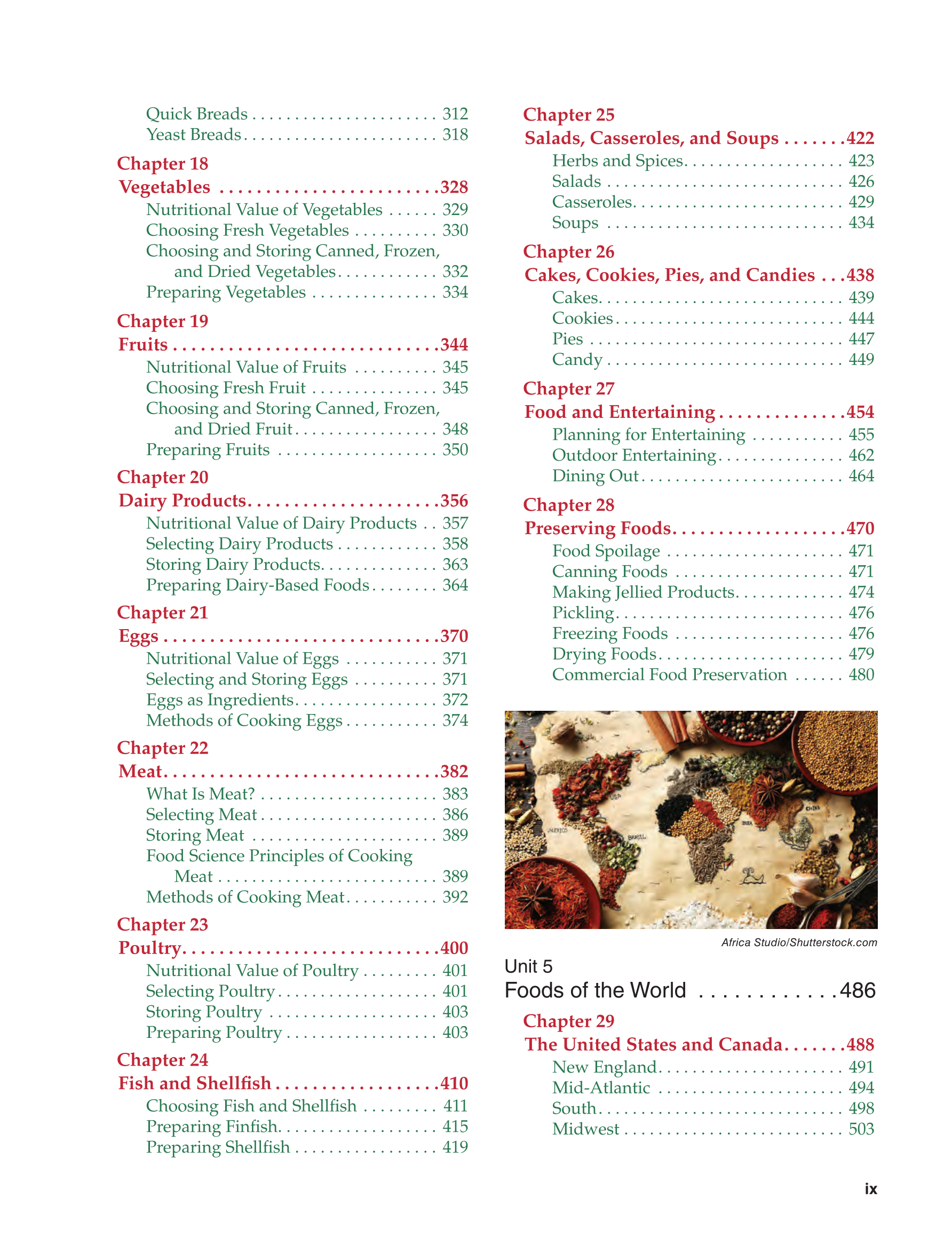 Guide to Good Food: Nutrition and Food Preparation 15e, Textbook page ix