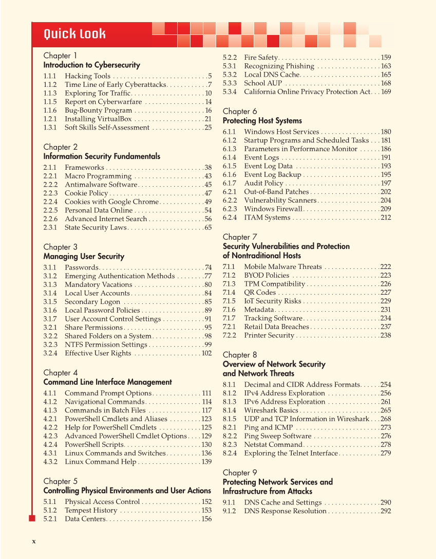 Principles of Cybersecurity, 1st Edition page x