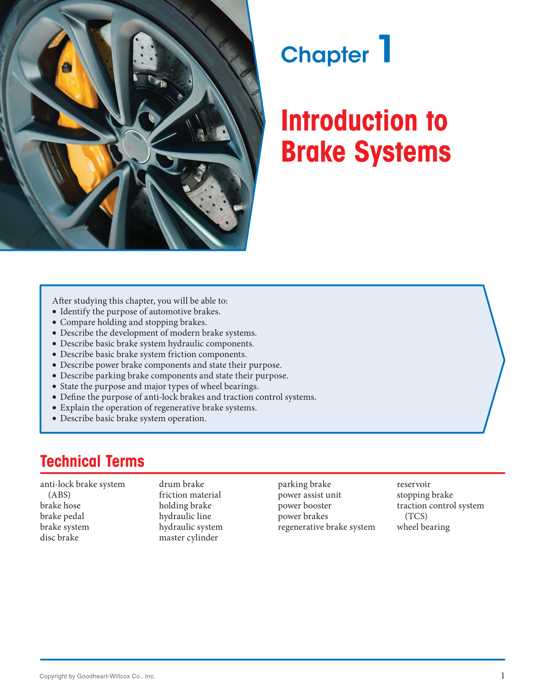 Auto Brakes, 5th Edition, Online Textbook page 1