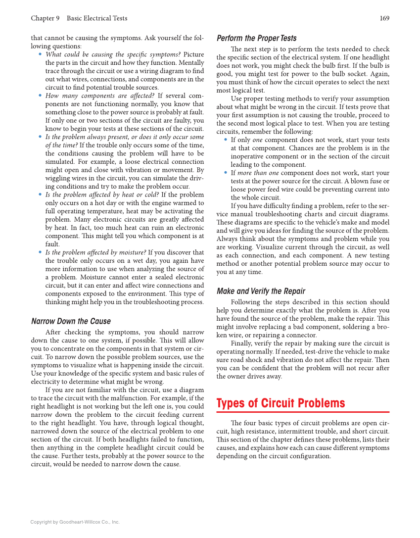 Auto Electricity and Electronics, 7th Edition, Online Textbook page 169
