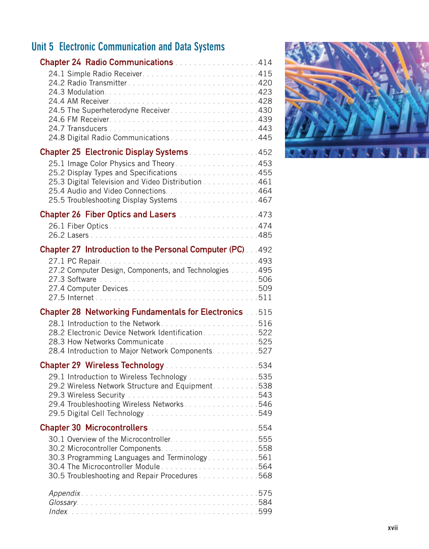 Electricity and Electronics, 11th Edition page xvii