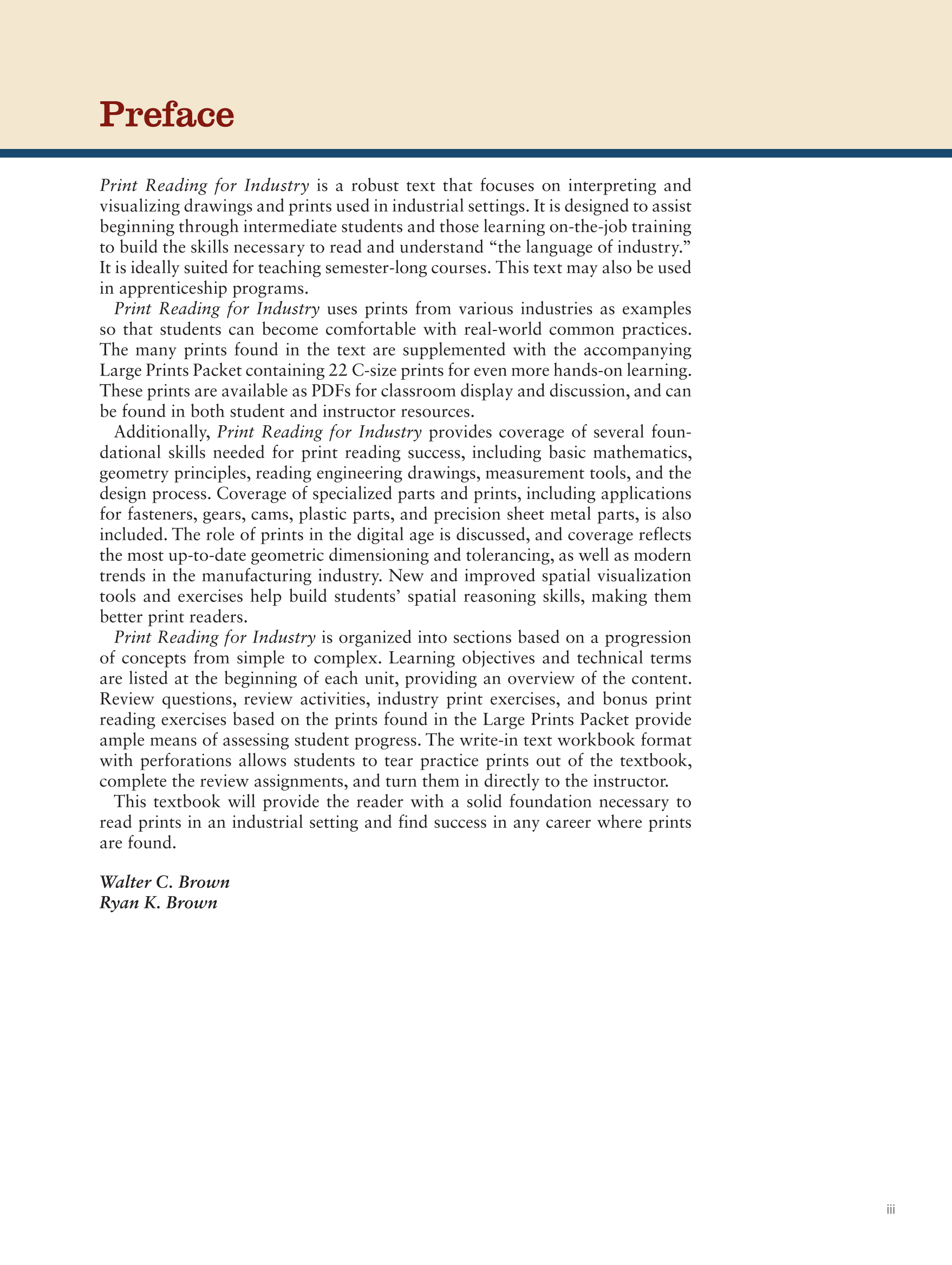 Print Reading for Industry 11e, Online Textbook page iii