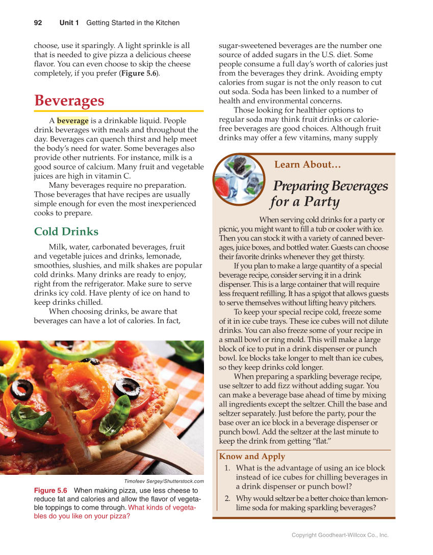 Guide to Good Food: Nutrition and Food Preparation, 14th Edition page 92